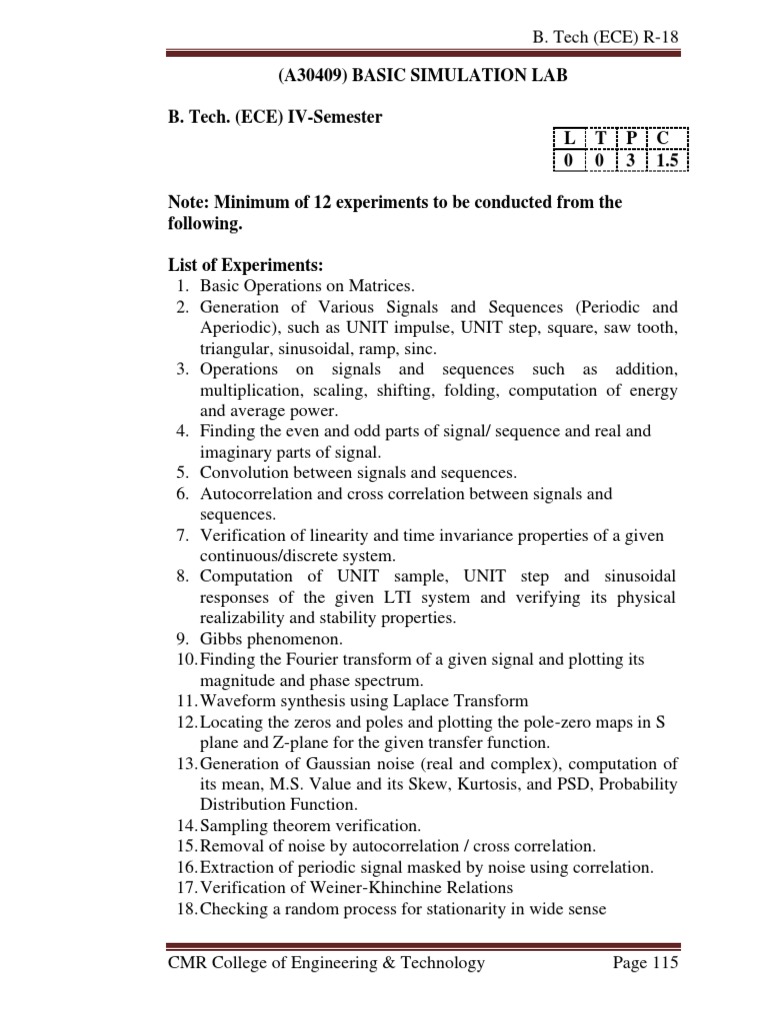 Basic Simulation Lab | Download Free PDF | Electronic Engineering | Laplace Transform