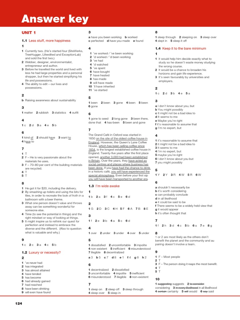 Advanced Workbook Answer Key | PDF | Paraguay | Curiosity