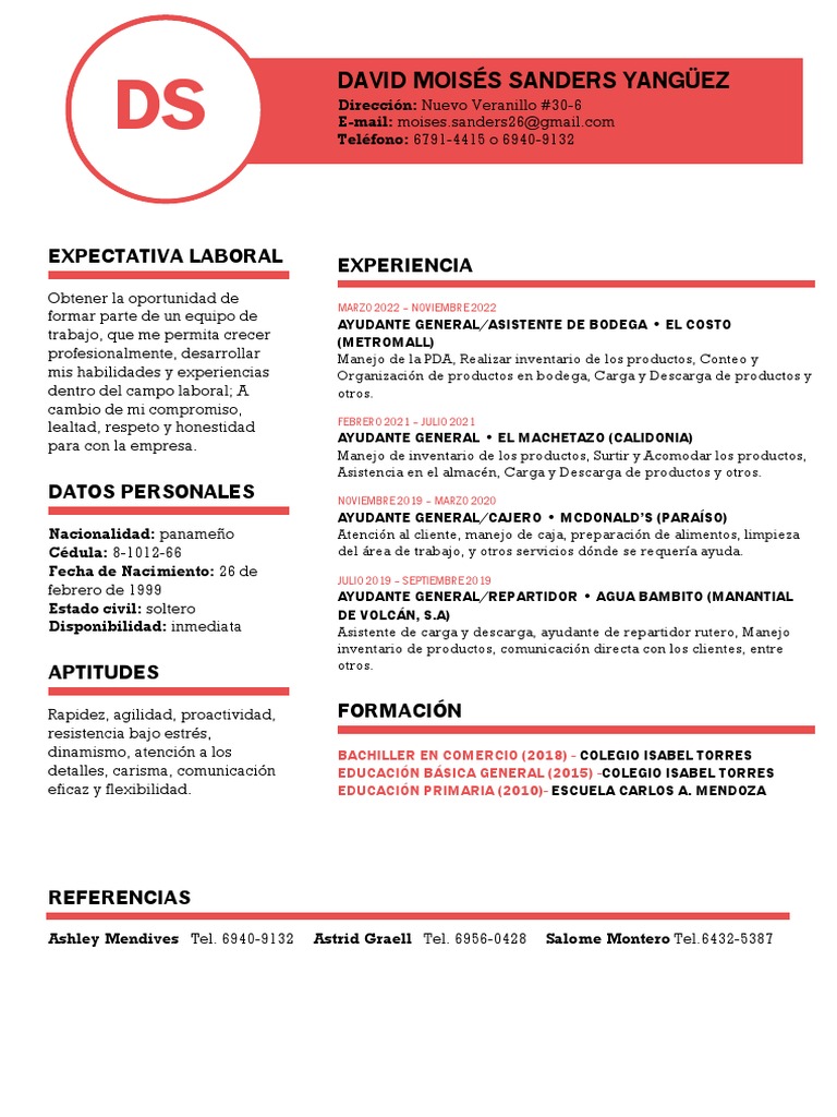 CV - David Sanders | PDF