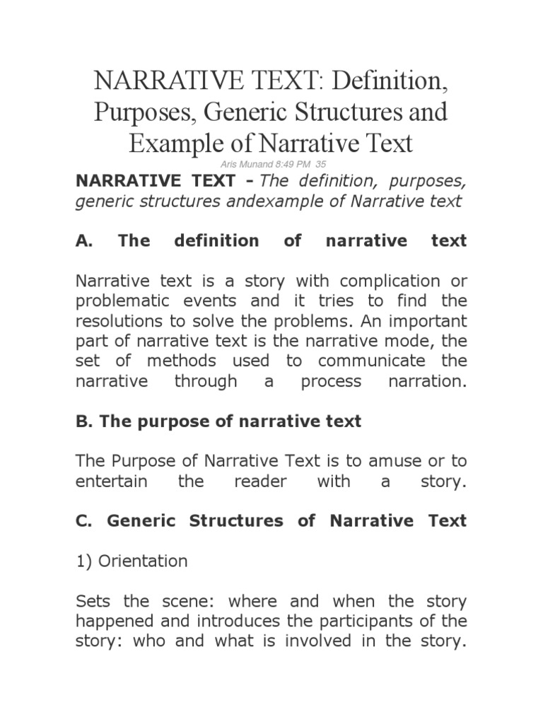 Narrative Text Apoyo | PDF | Narrative | Narration