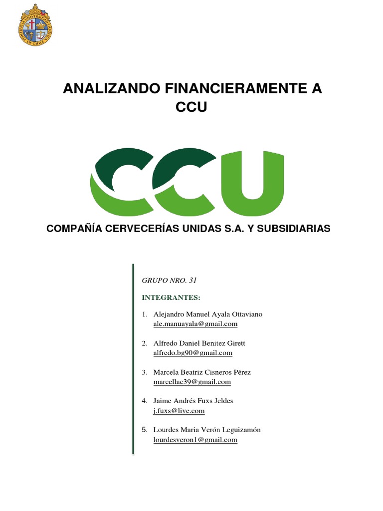 Análisis Financiero de CCU 2017-2019 | PDF | Deuda | Rentabilidad sobre ...