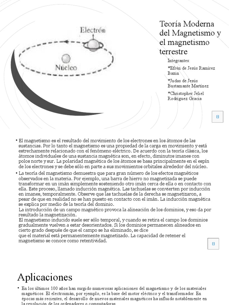 Teoría Moderna Del Magnetismo y El Magnetismo Terrestre | PDF | Magnetismo | Imán