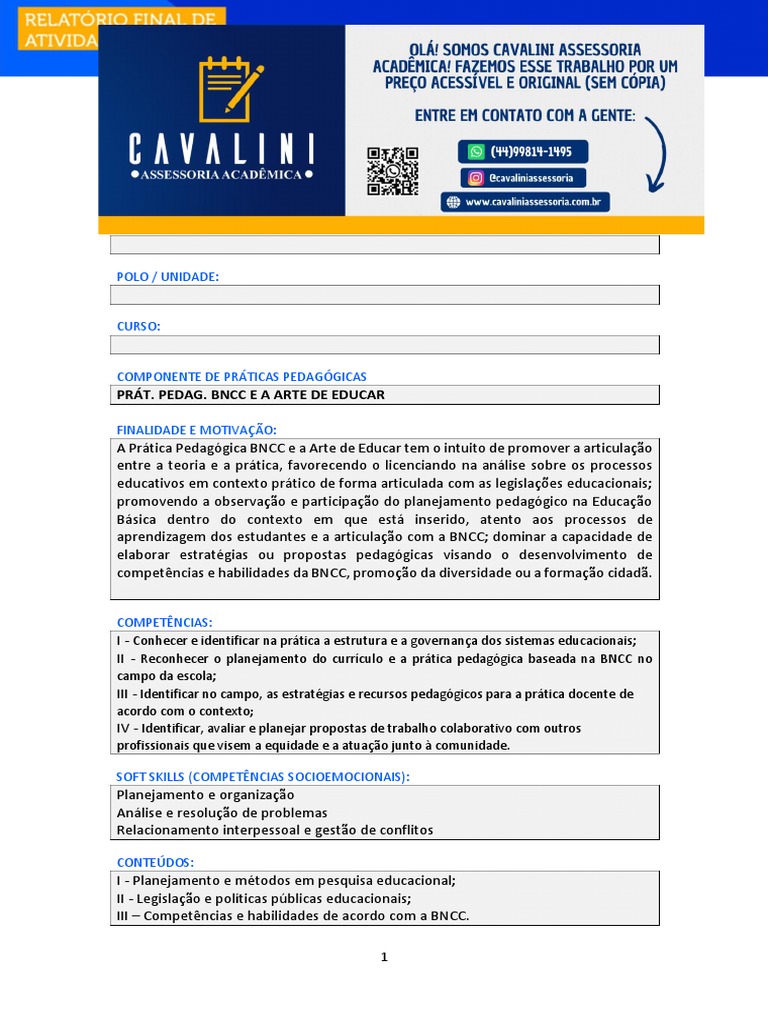 Prática Pedagógica BNCC e Arte de Educar | PDF | Pedagogia