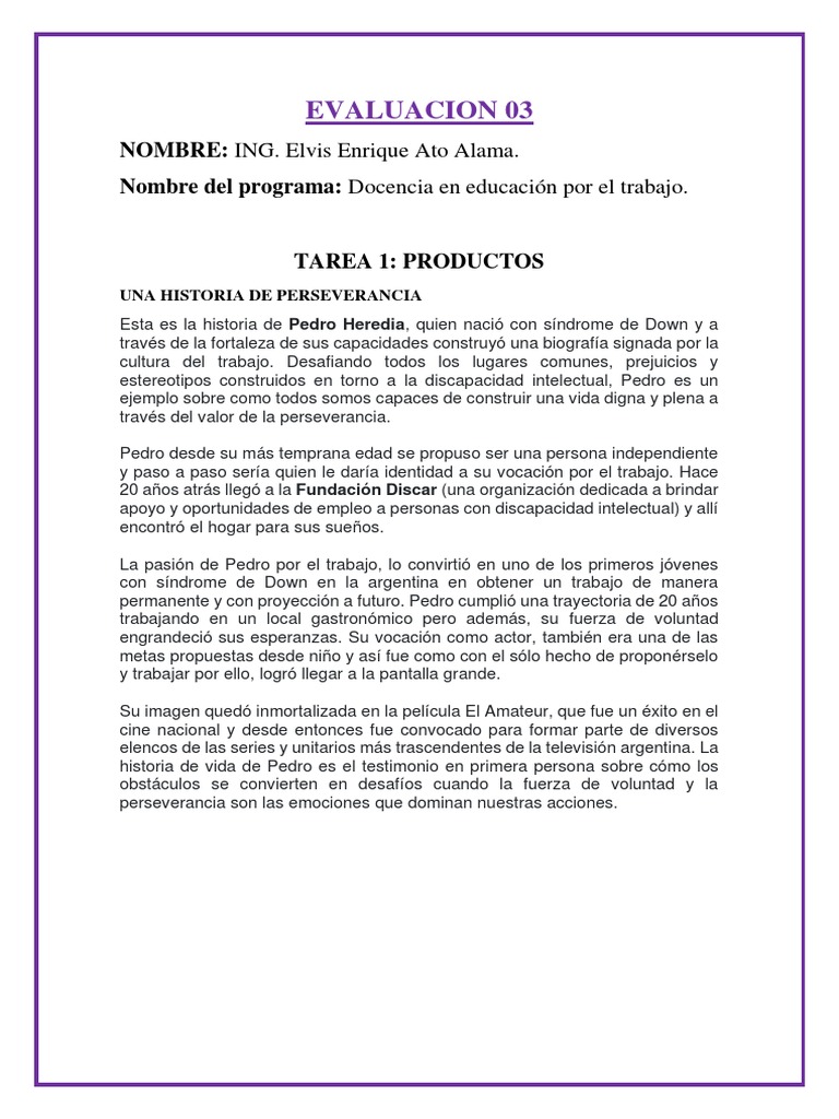 Evaluacion Tercer Mes Ept | PDF | Iniciativa empresarial | Aprendizaje