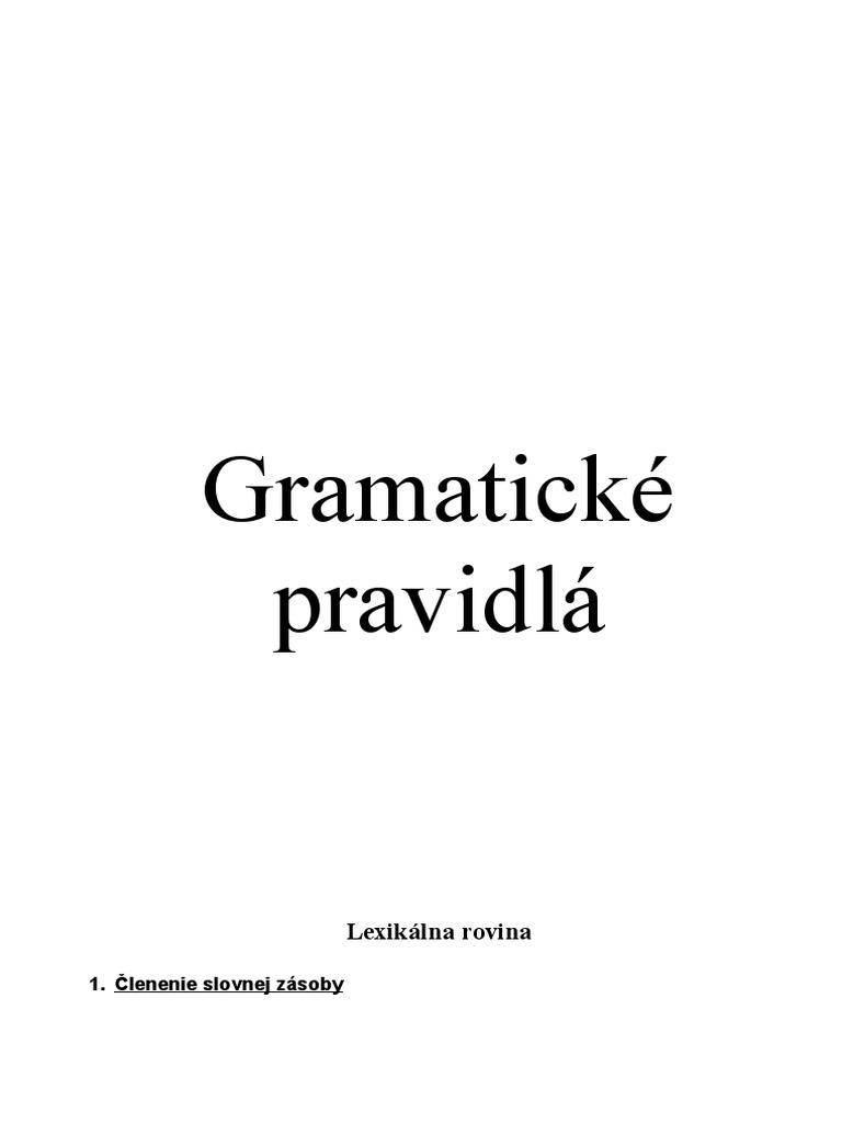 Gramatické Pravidlá | PDF