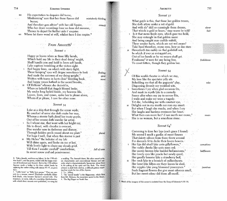 Edmund Spenser, Sonnet 54 | PDF