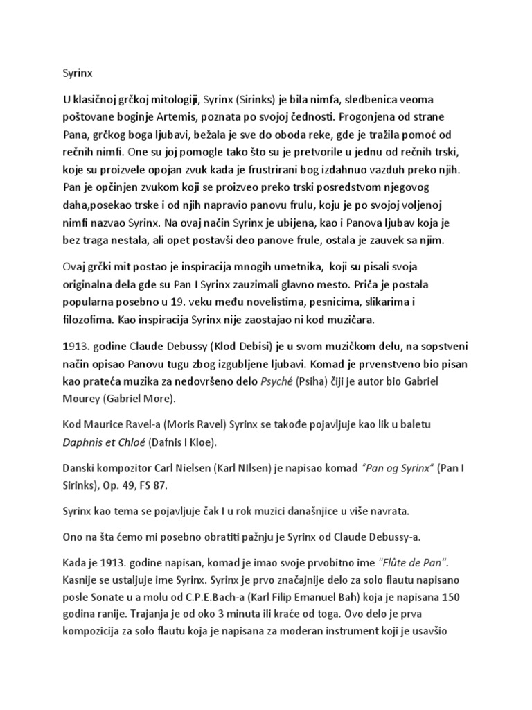 Syrinx | PDF