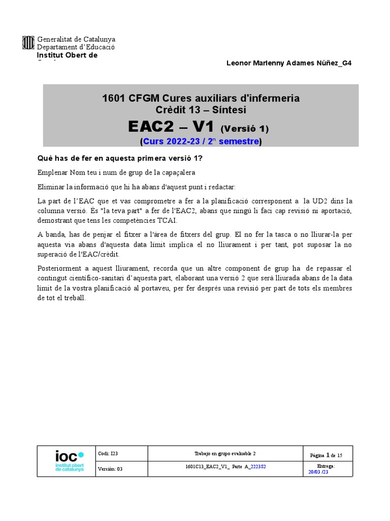 1601C13 - eAC2 - v2 - Part - A - Registros Medicos | PDF