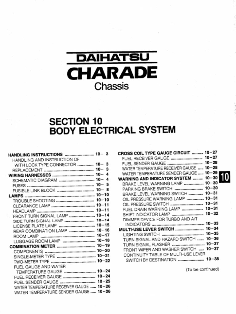 Charade Body Electrical System | PDF