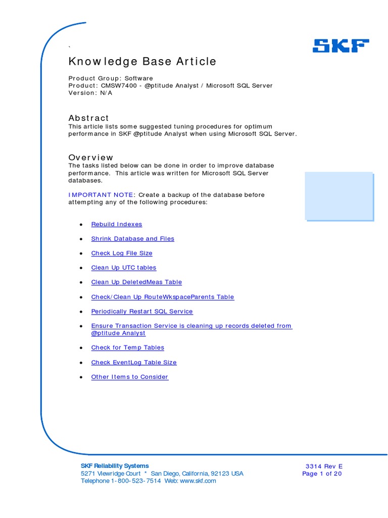 Analyst - SQL Server Performance Tuning | PDF | Microsoft Sql Server ...