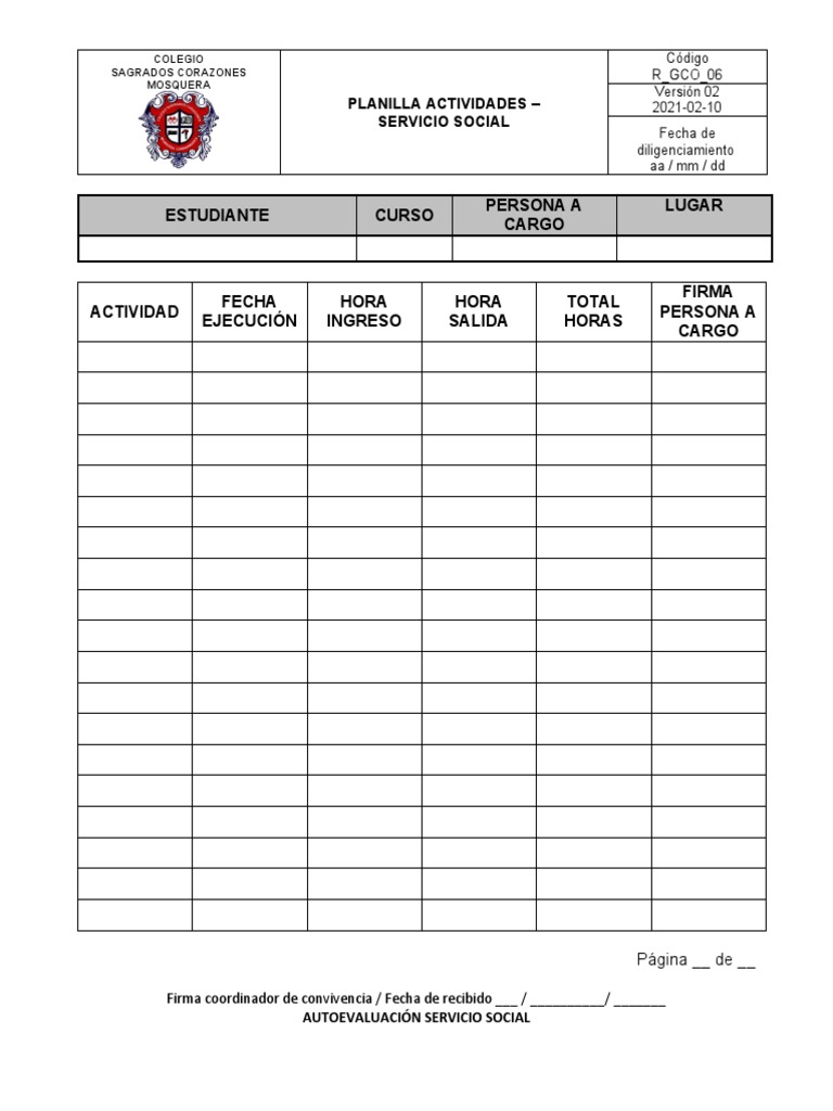 Planilla de Seguimiento Actividades y Autoevaluacion | PDF