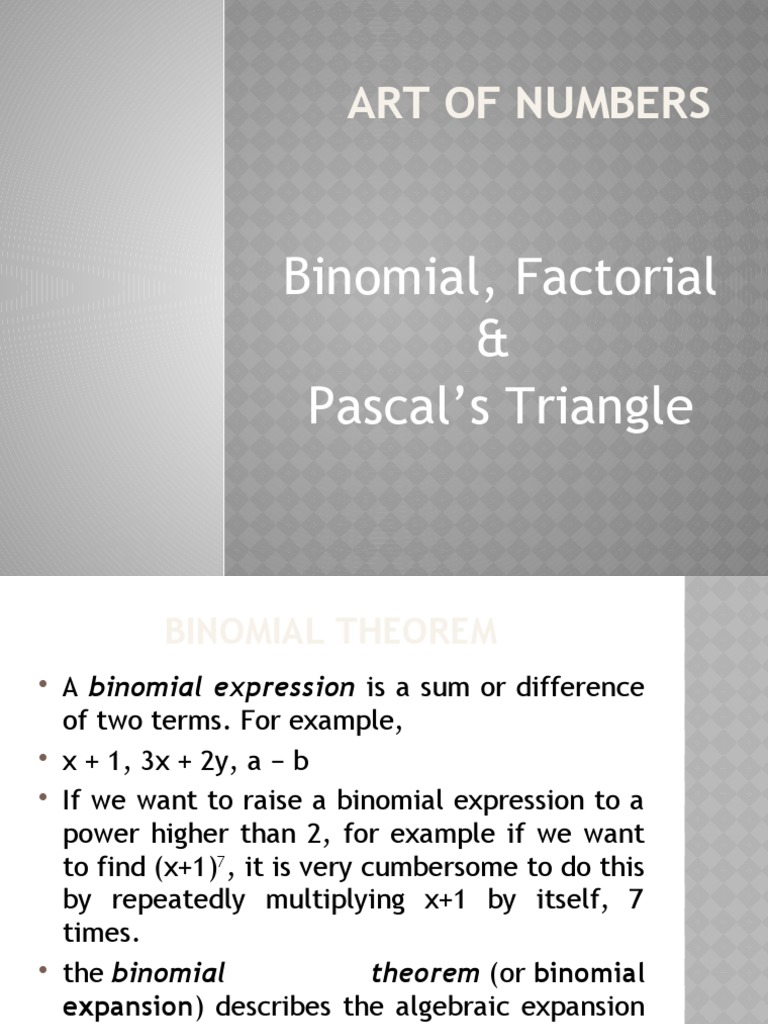 4) Pascals Triangle | PDF | Power Series | Limit (Mathematics)