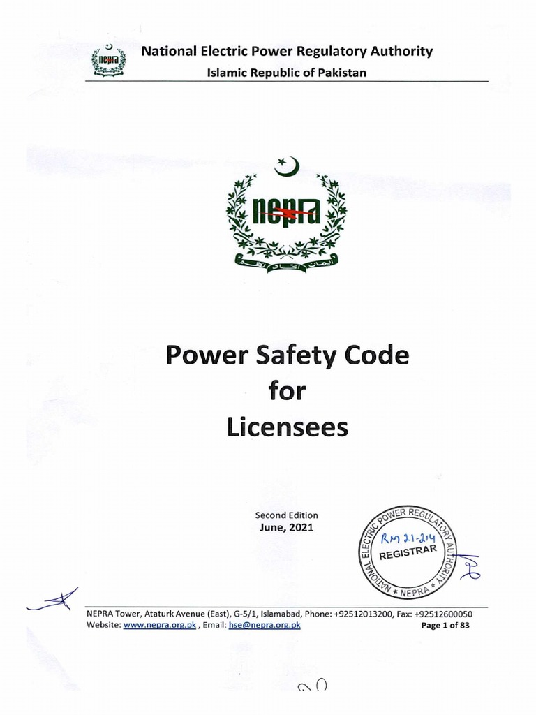 Power Safety Code For Licensees Pdf Pdf Occupational Safety And