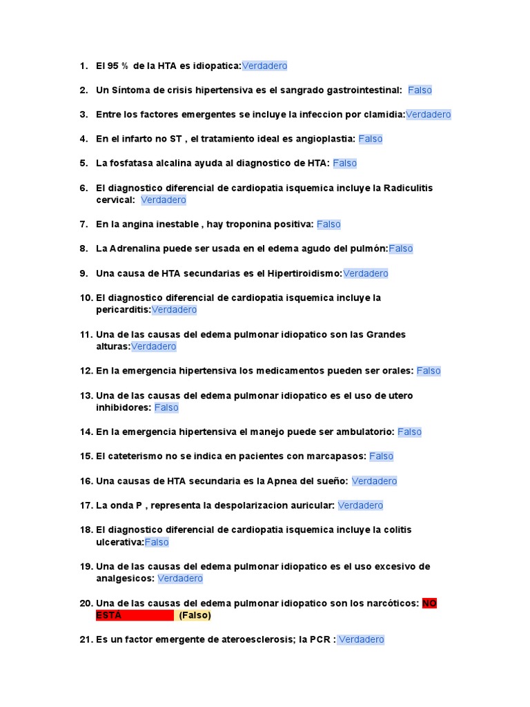 1 Parcial Cardiologia Mildred Ureña | PDF | Infarto de miocardio ...