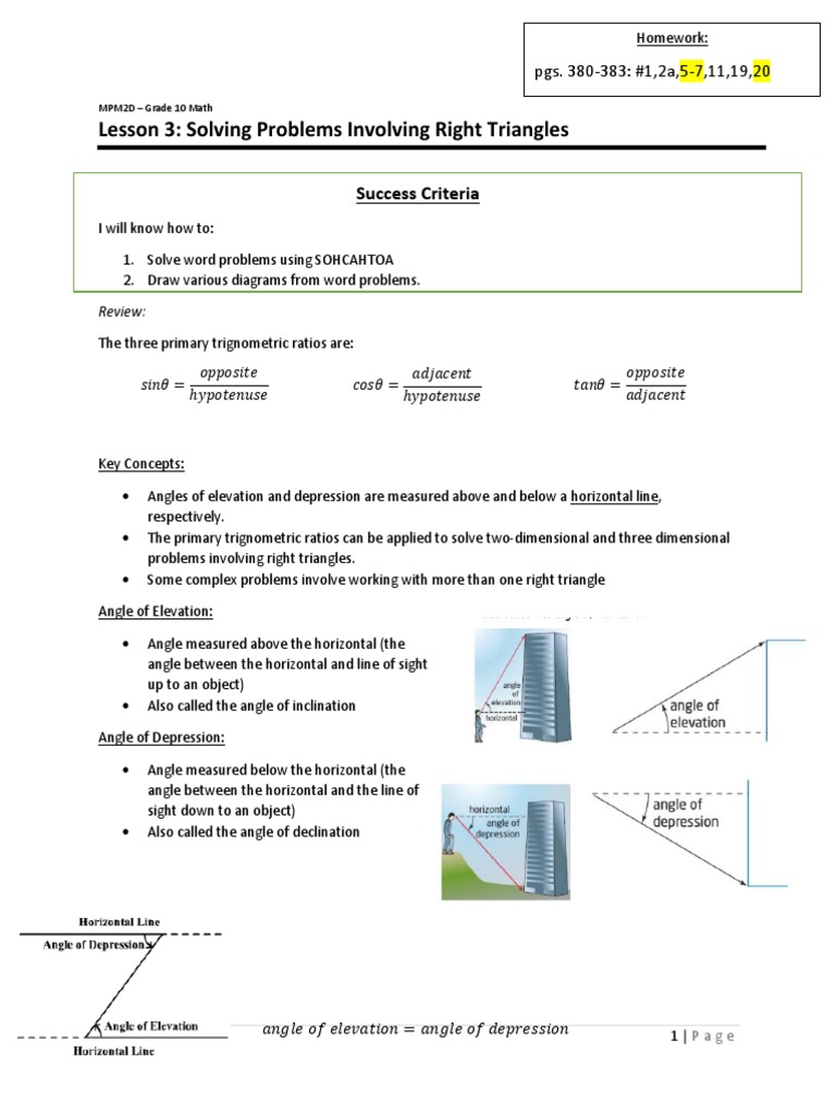 3 Solving Problems Involving Right Triangles | Download Free PDF ...