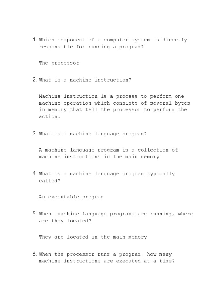 The Processor Questions PDF | PDF | Central Processing Unit | Programming