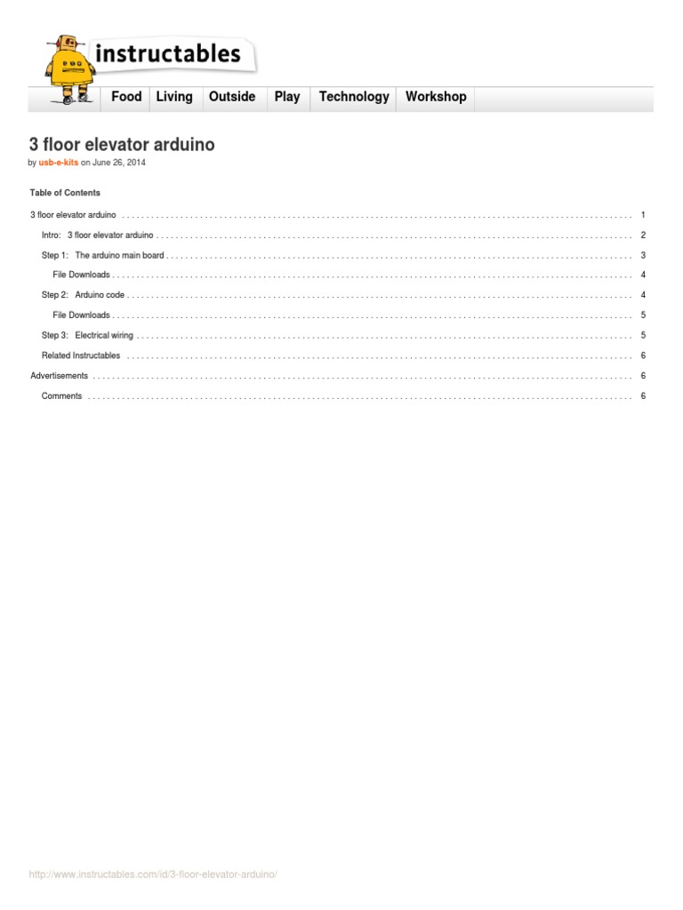 3 Floor Elevator Arduino Pdf Elevator Relay 