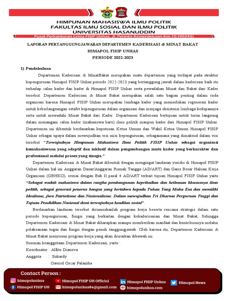 FORMAT LPJ DEPARTEMEN Revisi Ya | PDF