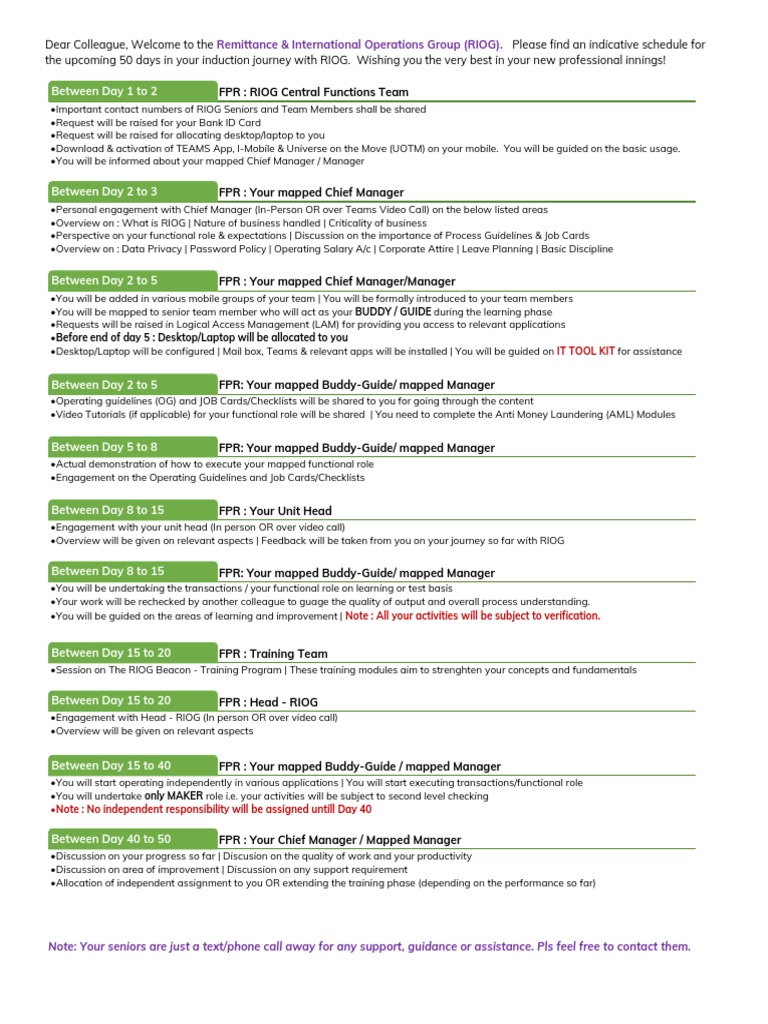50 Day Planner - RIOG New Joinee PDF | PDF | Software | Information ...