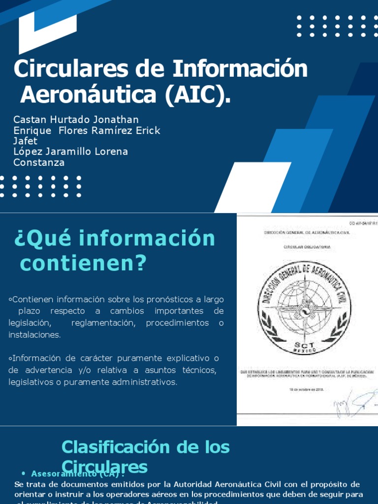EQUIPO 5 Circulares de Información Aeronáutica (AIC) | PDF