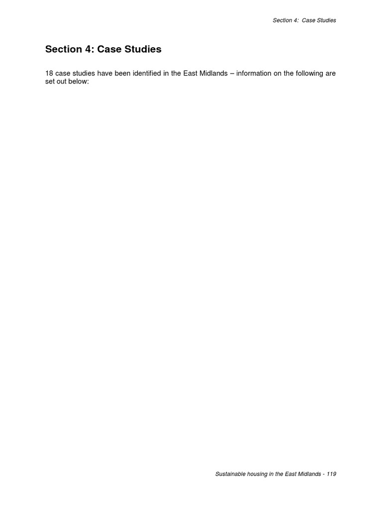 Case Studies of Sustainable Housing in The East Midlands1 | PDF | Green ...