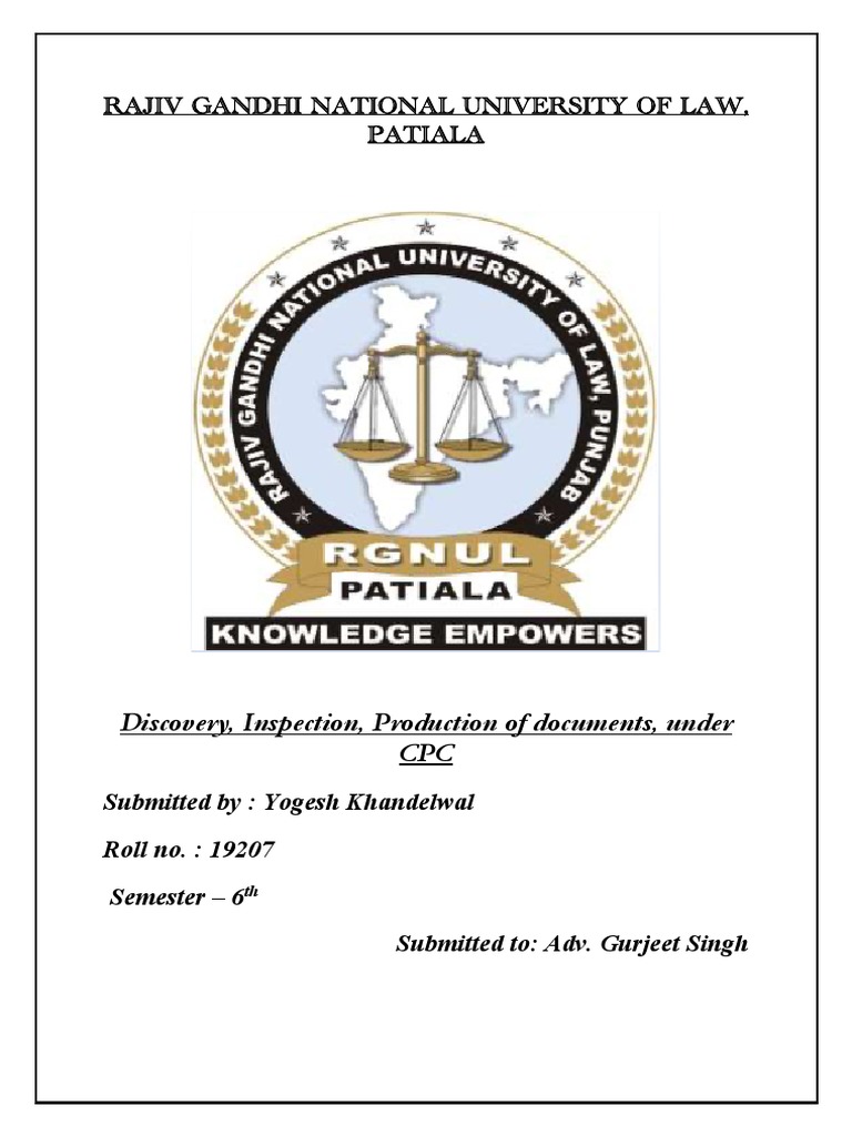 Discovery and Interrogatories in CPC | PDF | Discovery (Law ...