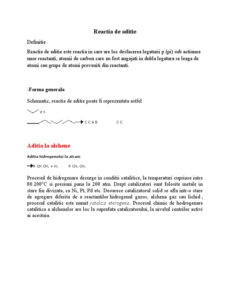 Reactia de Aditie | PDF
