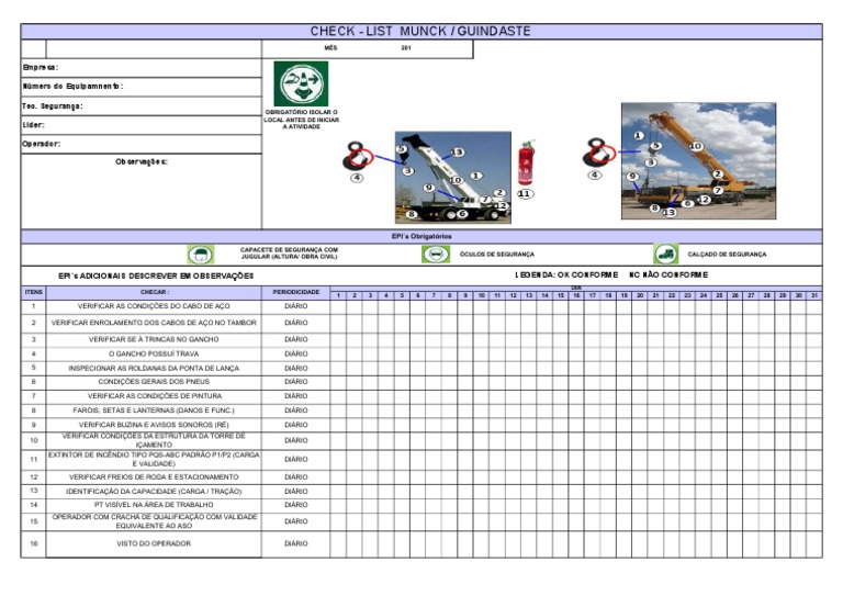 Check List Guindaste | PDF