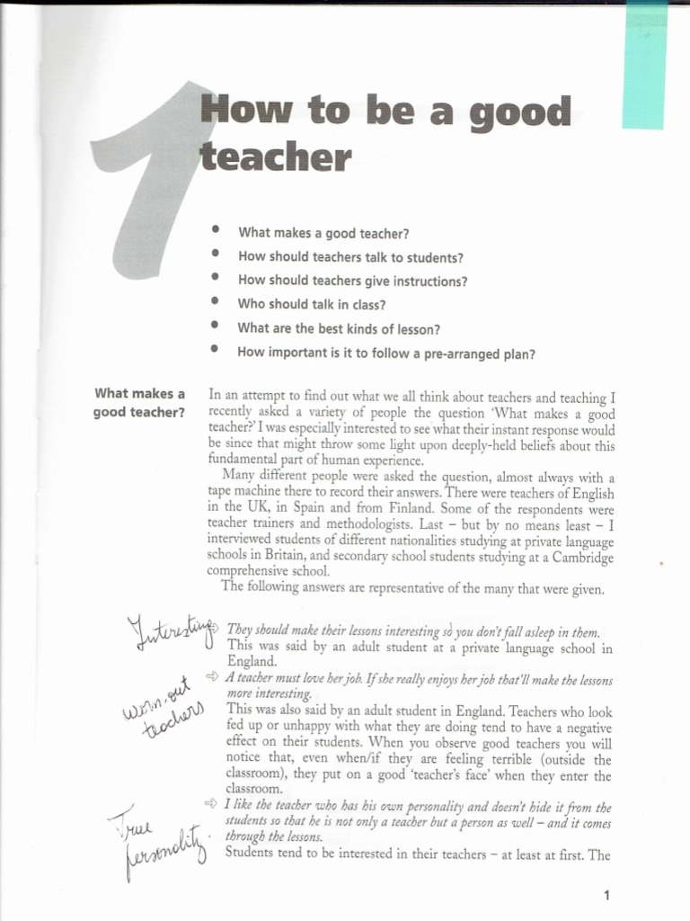 How To Be A Good Teacher - Jeremy Harmer | PDF