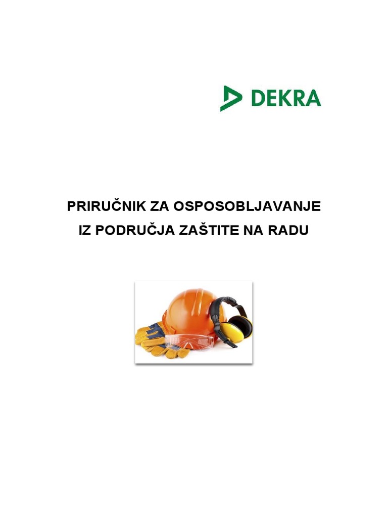 Priručnik Za Osposobljavanje Radnika Za Rad Na Siguran Način | PDF