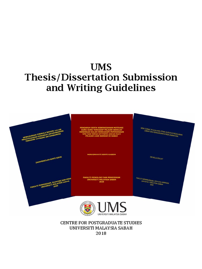 UMS Thesis Guideline 2018 PDF | PDF | Thesis | Postgraduate Education