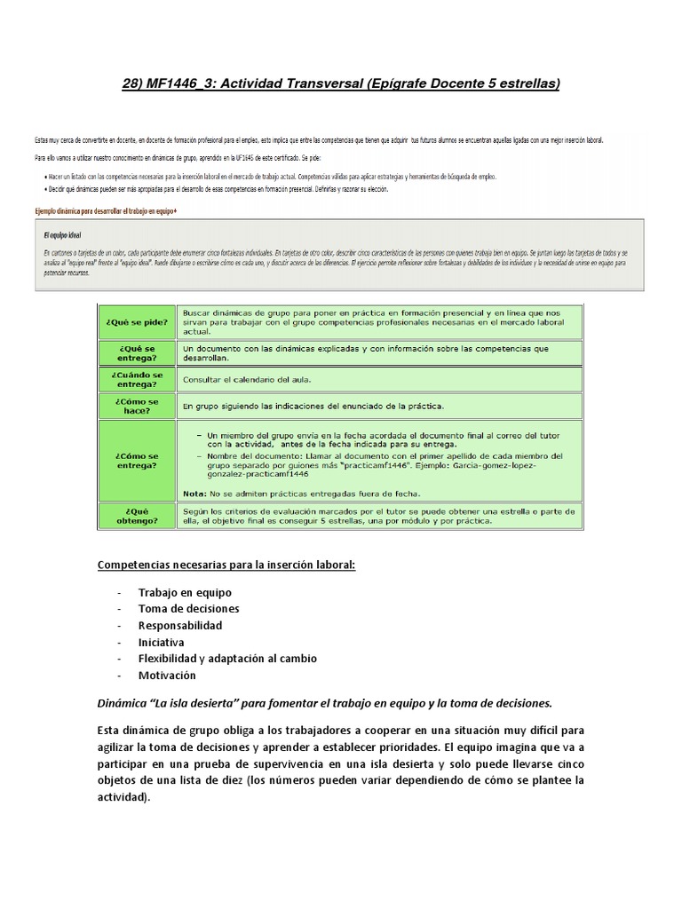 MF1446 - 3 - Actividad Docente 5 Estrellas | PDF
