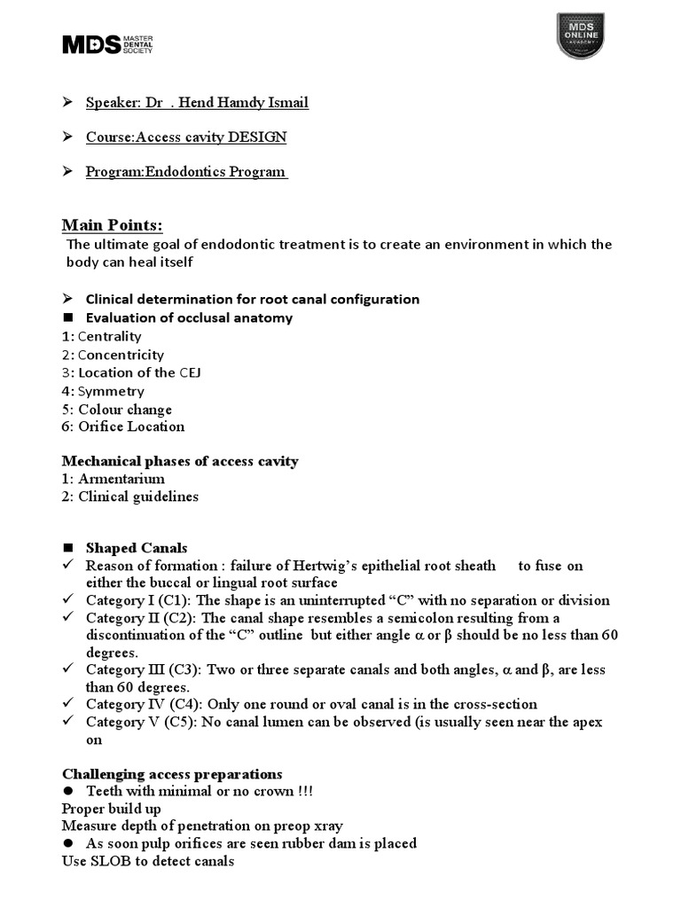 Access Access Cavity DESIGN Hend PDF | PDF