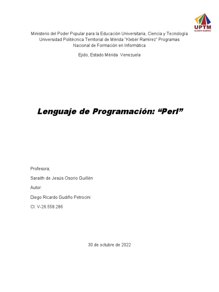Perl Lenguaje de Programacion | PDF | Perl | Lenguaje de programación Perl Lenguaje de Programacion | PDF | Perl | Lenguaje de programación