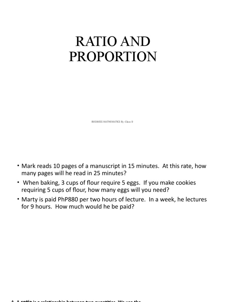 Ratio and Proportion | PDF | Ratio | Quantity