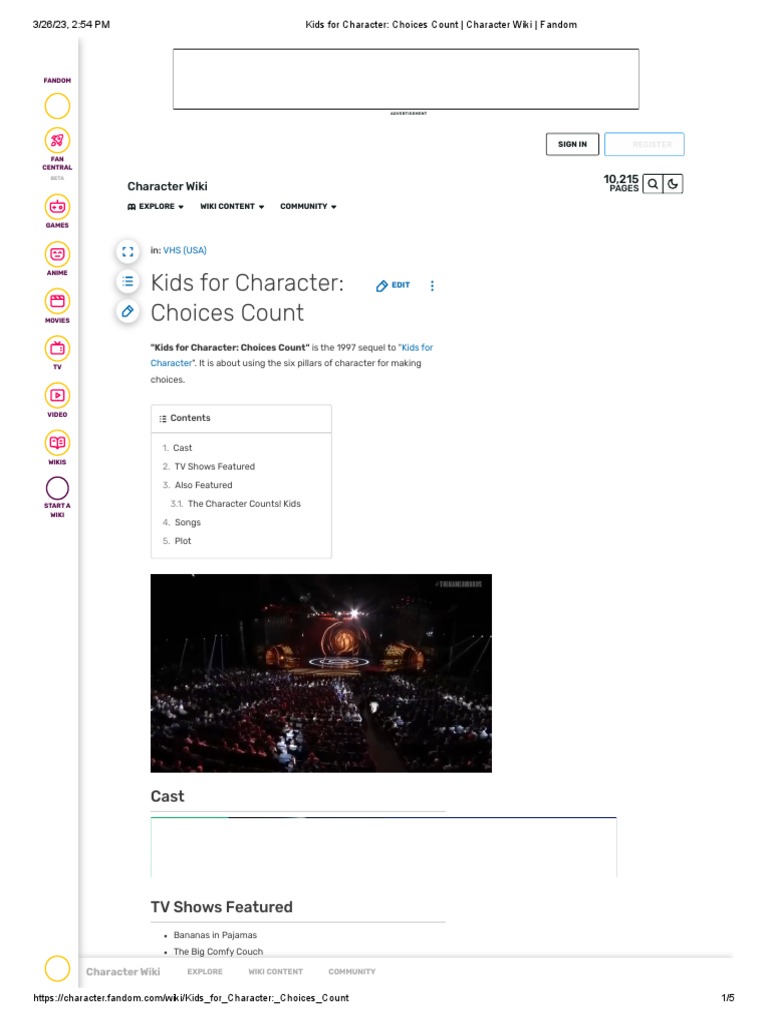 Kids For Character - Choices Count - Character Wiki - Fandom | PDF