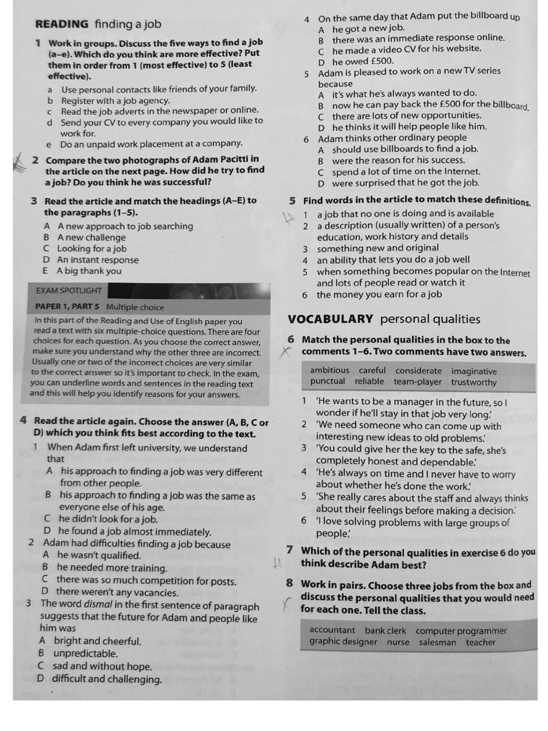 FCE B2 Practice Exercises | PDF