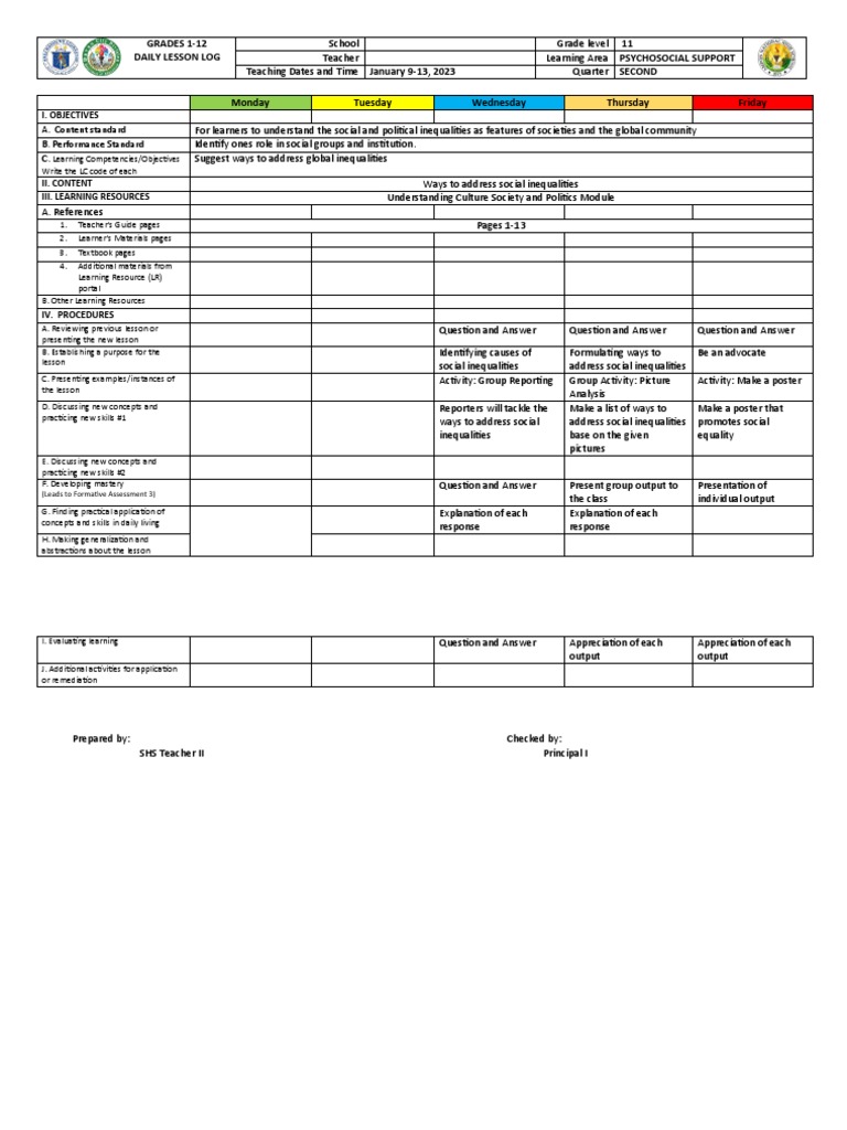 Dll Module 1 Pdf Learning Teachers 