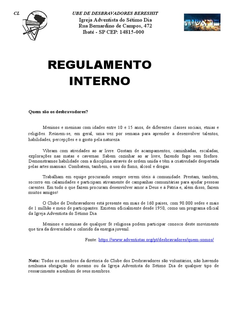 Regulamento Interno | PDF