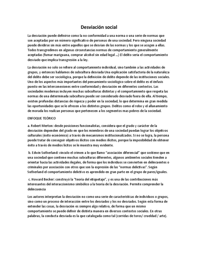 Desviación Social Tarea | PDF | Karl Marx | Friedrich Engels