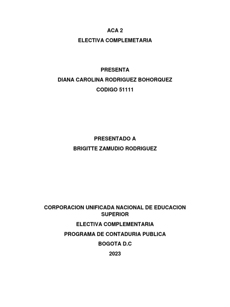 ACA 2 Electiva Complementaria | PDF | Economias