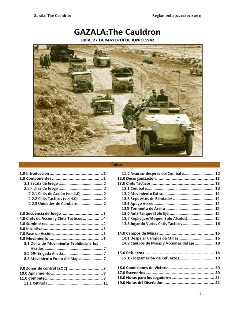 Reglamento del Juego Gazala: The Cauldron | PDF | Infantería ...