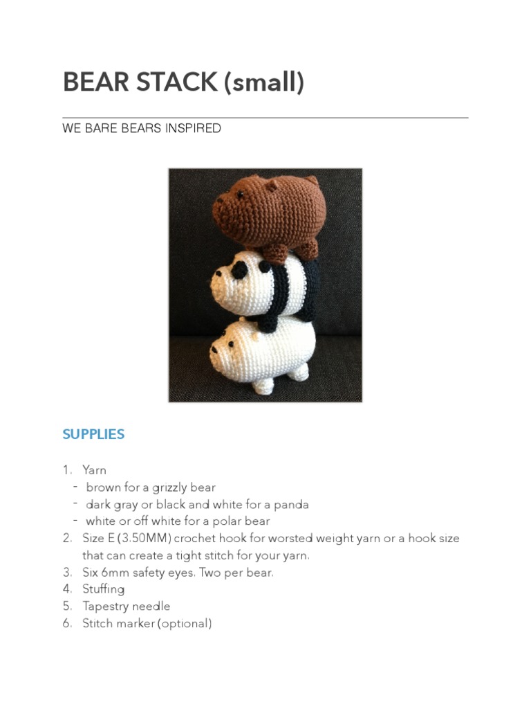 Bear Stack - Small - Eng | PDF | Crochet | Crafts