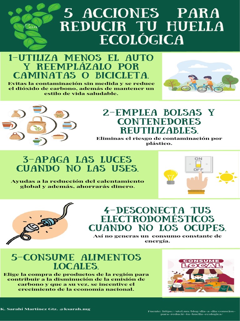 5 Acciones para Reducir tu Huella Ecológica | PDF | Salud y bienestar ...