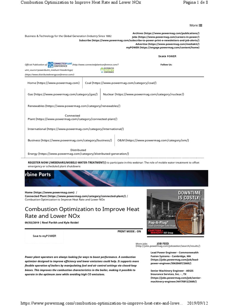 Combustion Optimization To Improve Heat | PDF | Combustion | Boiler