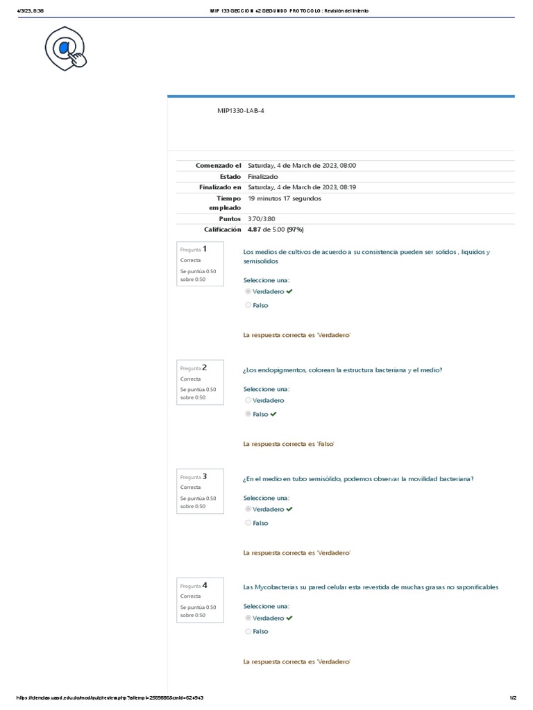 MIP 133 SECCION 42 SEGUNDO PROTOCOLO - Revisión Del Intento | PDF | Organismos | Medicina CLINICA