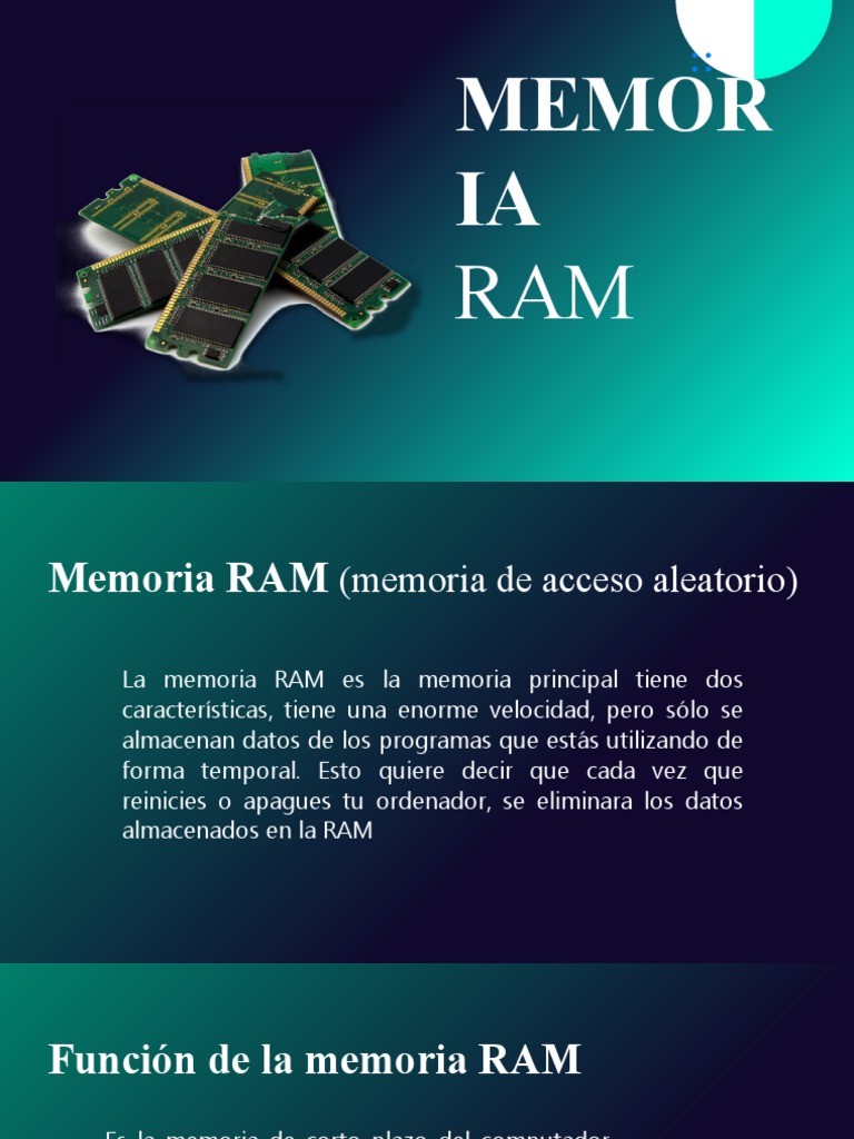 Memoria RAM | PDF | Memoria de acceso aleatorio | Almacenamiento de ...