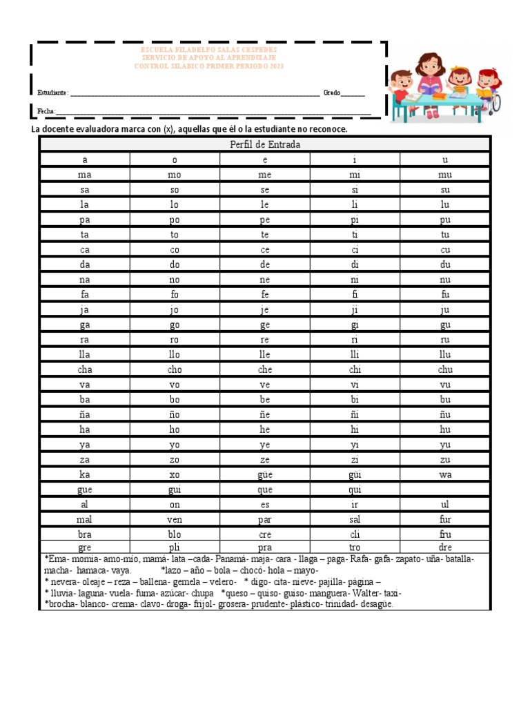 Control Silabico y Numerico 2023 | PDF