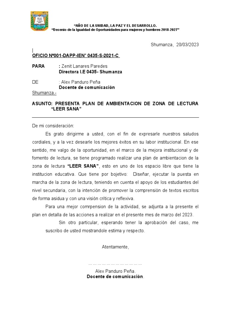 Modelo Oficio Visita Guiada | PDF