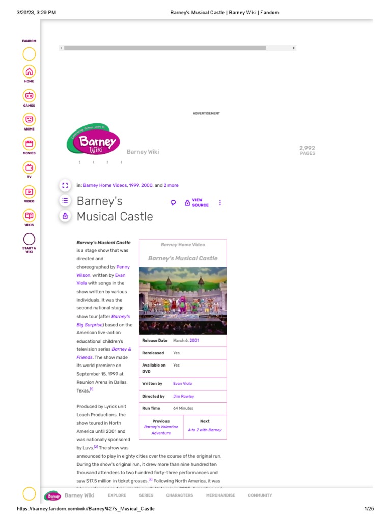 Barney's Musical Castle Overview | PDF